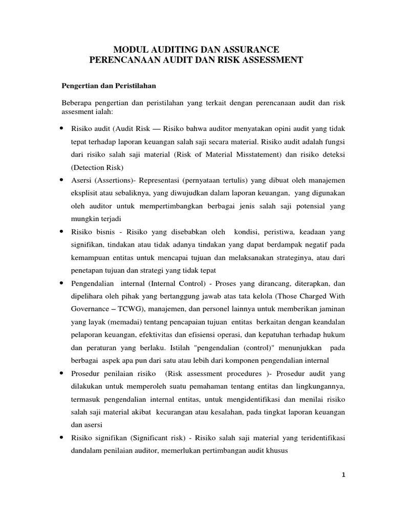 Modul Auditing Dan Assurance-Perencanaan PDF | PDF