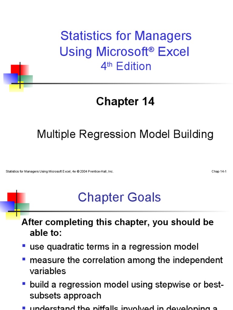 Statistics For Managers Using Microsoft Excel: 4 Edition | PDF | Coefficient Of Determination ...