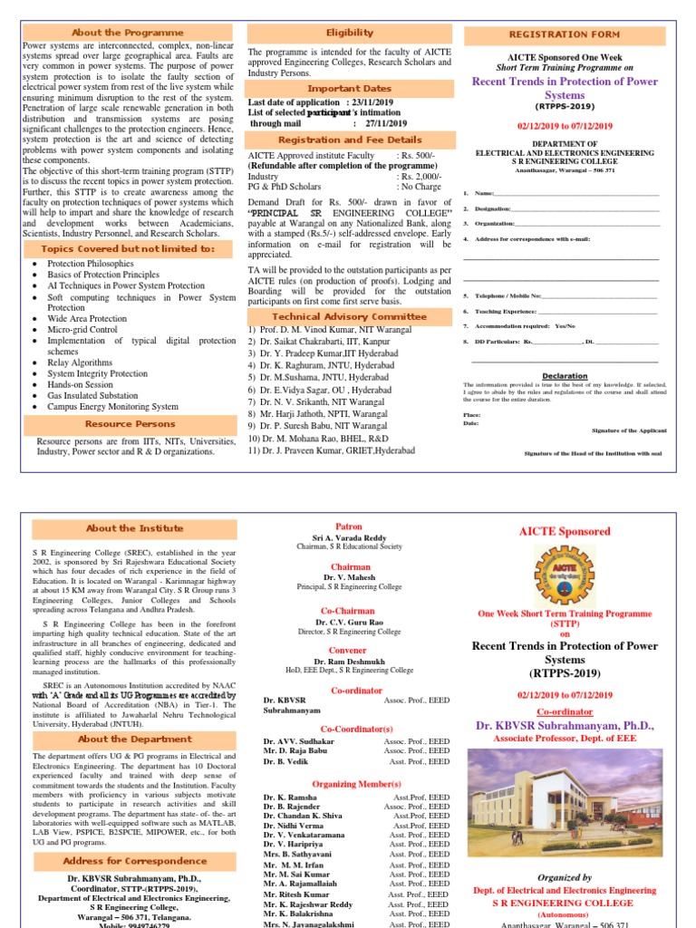 STTP Final Brochure 8 11 2019 PDF | PDF | Engineering | Science