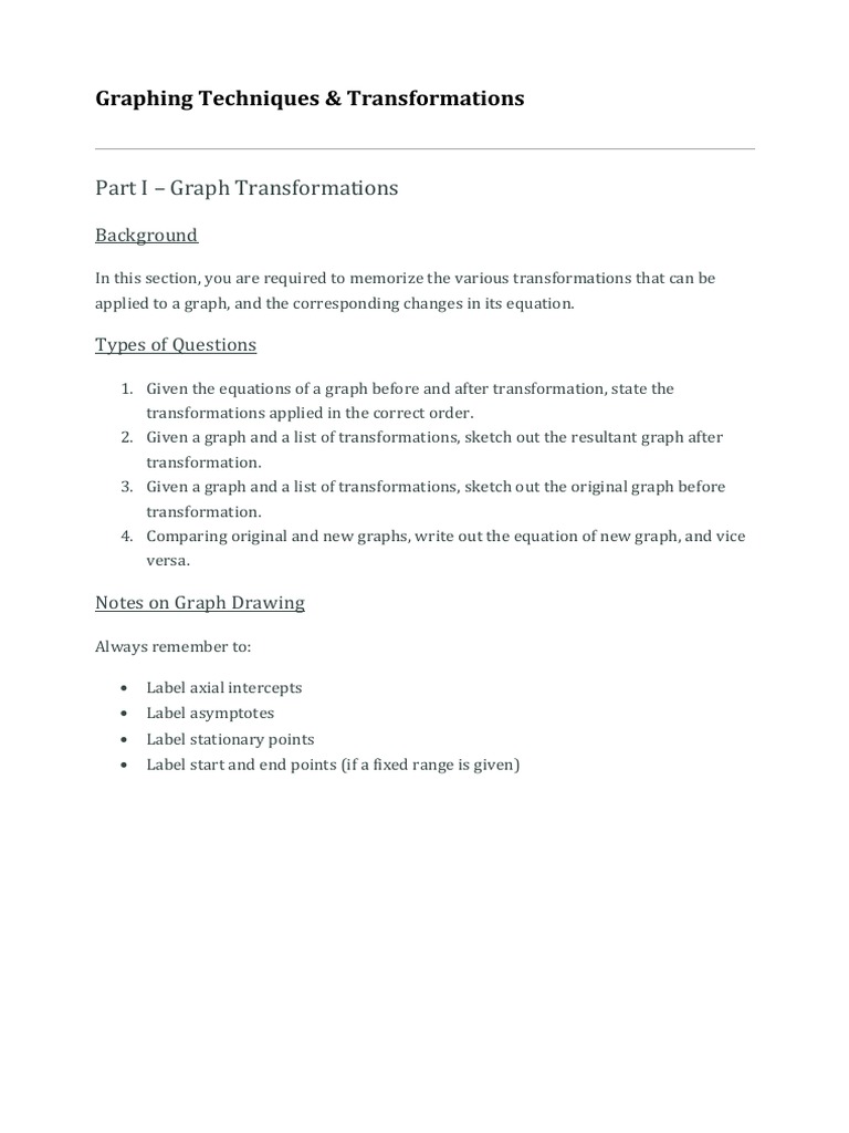 1 - Graphing Techniques - Transformations | PDF | Asymptote | Ellipse