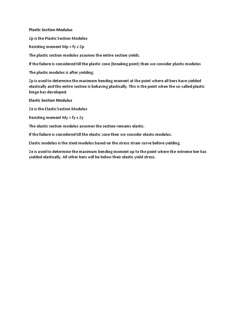 Plastic Section Modulus | PDF