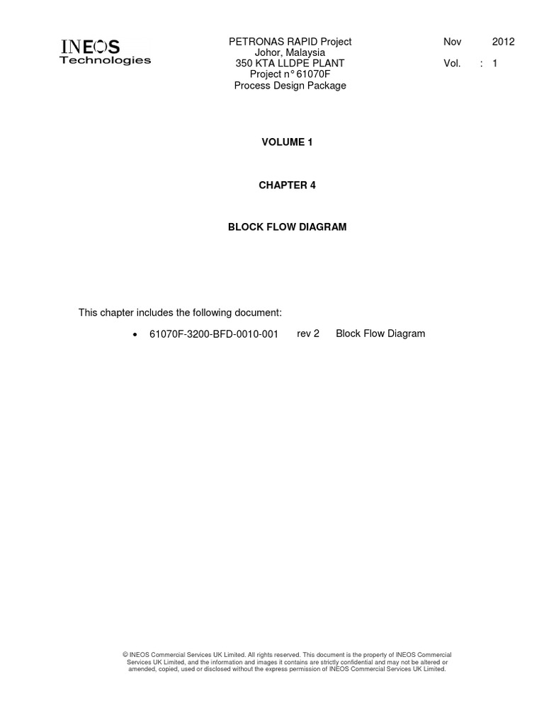 Volume 1 - General - V1-CH04-Block Flow Diagram Rev1 | PDF | Steam | Water