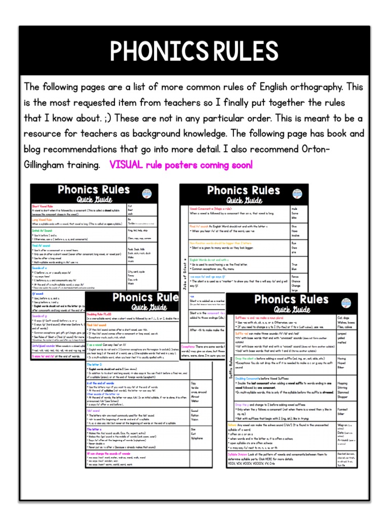 Phonics Rules PDF | PDF | Consonant | Syllable