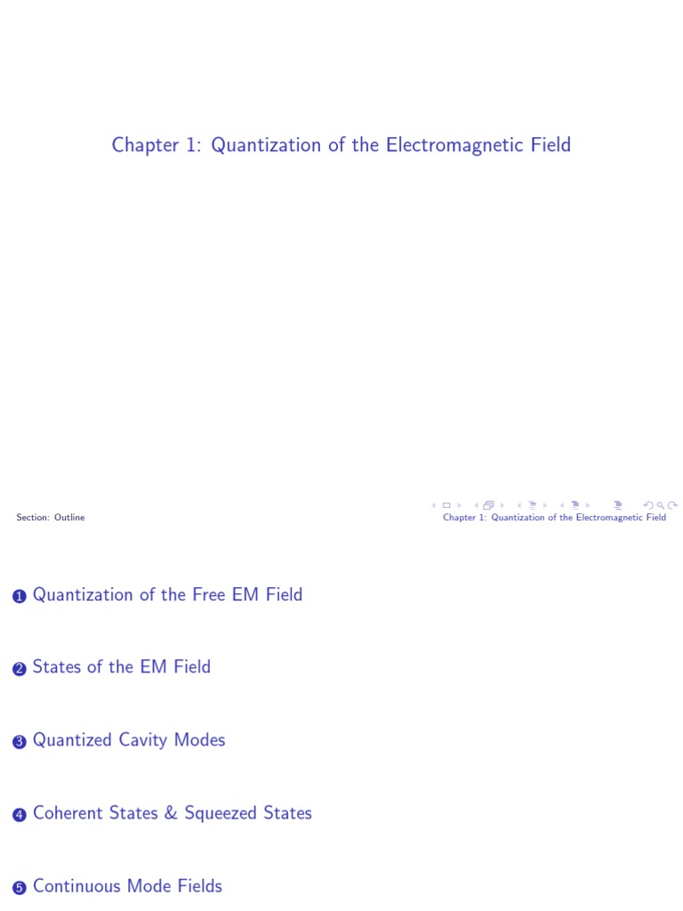 Quantization of Electromagnetic Field | PDF | Photon | Particle Physics