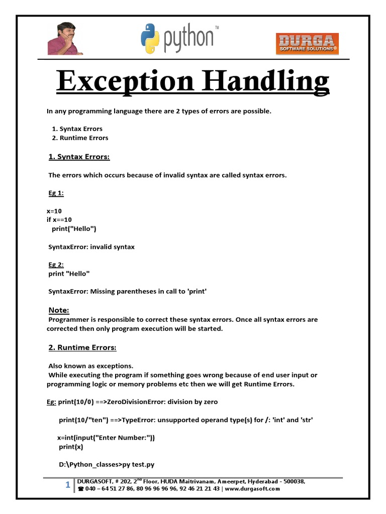 Understanding Exceptions in Python: A Comprehensive Guide to Exception ...