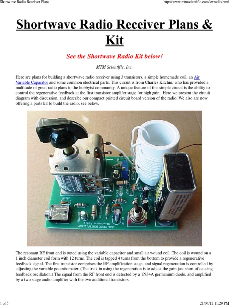 Build Your Own Shortwave Radio Kit | PDF | Radio | Amplifier