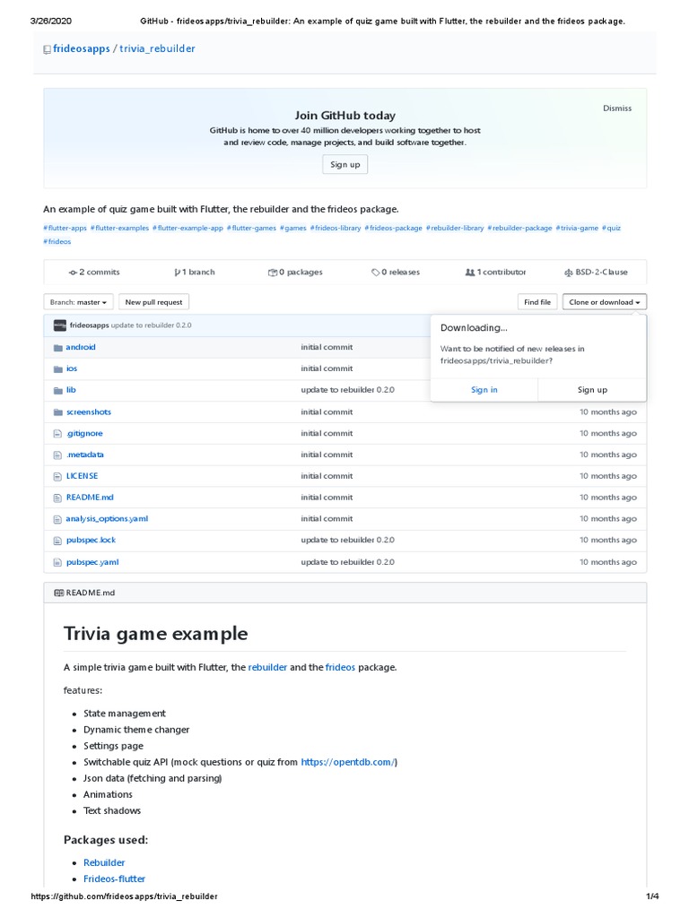 An Example of Quiz Game Built With Flutter | PDF | Computer Data ...