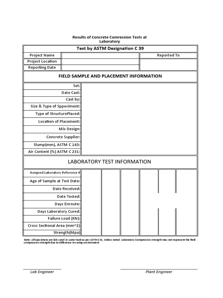 ASTM C39 Concrete Compression Test | PDF