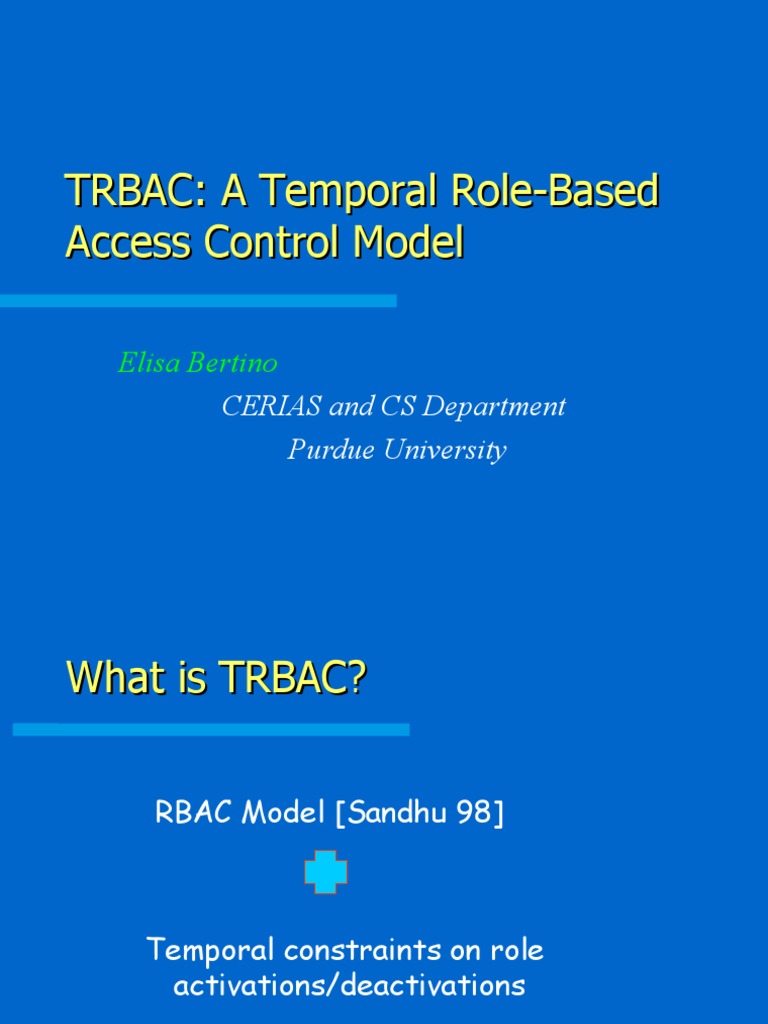TRBAC: A Temporal Role-Based Access Control Model | PDF | Xml | Computer Programming