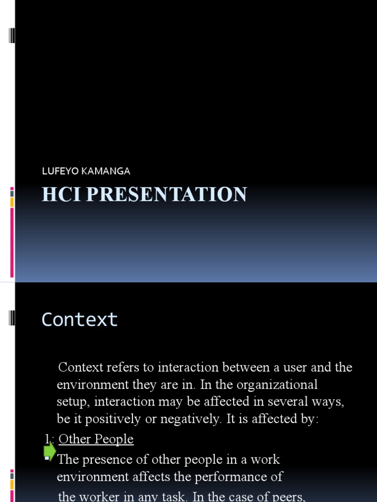 HCI Presentation | PDF | Flow (Psychology) | Human–Computer Interaction