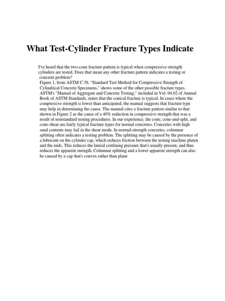 Concrete Cylinder Fracture Types Explained | PDF