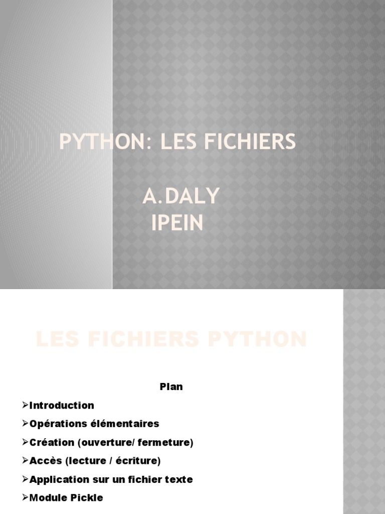 Les Fichiers Python | PDF | Fichier texte | Fichier informatique