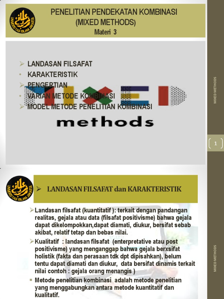 Metodologi Penelitian - 3 Mixed Method Utk Disertasi PDF | PDF