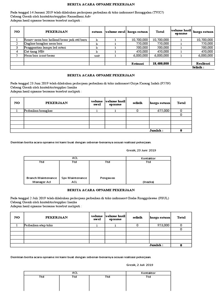 BA OPNAME TAGIHAN Saya | PDF