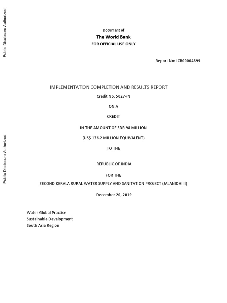 Jalanidhi II Project Completion Report | PDF | Water Supply | Sanitation