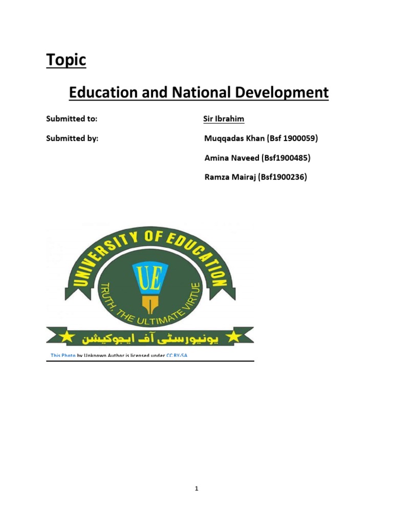 Education and National Development | PDF | Value (Ethics) | Resource