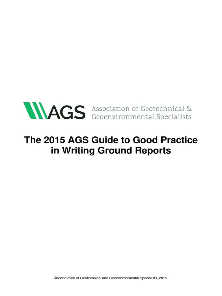 The 2015 AGS Guide To Good Practice in Writing Ground Reports PDF | PDF ...