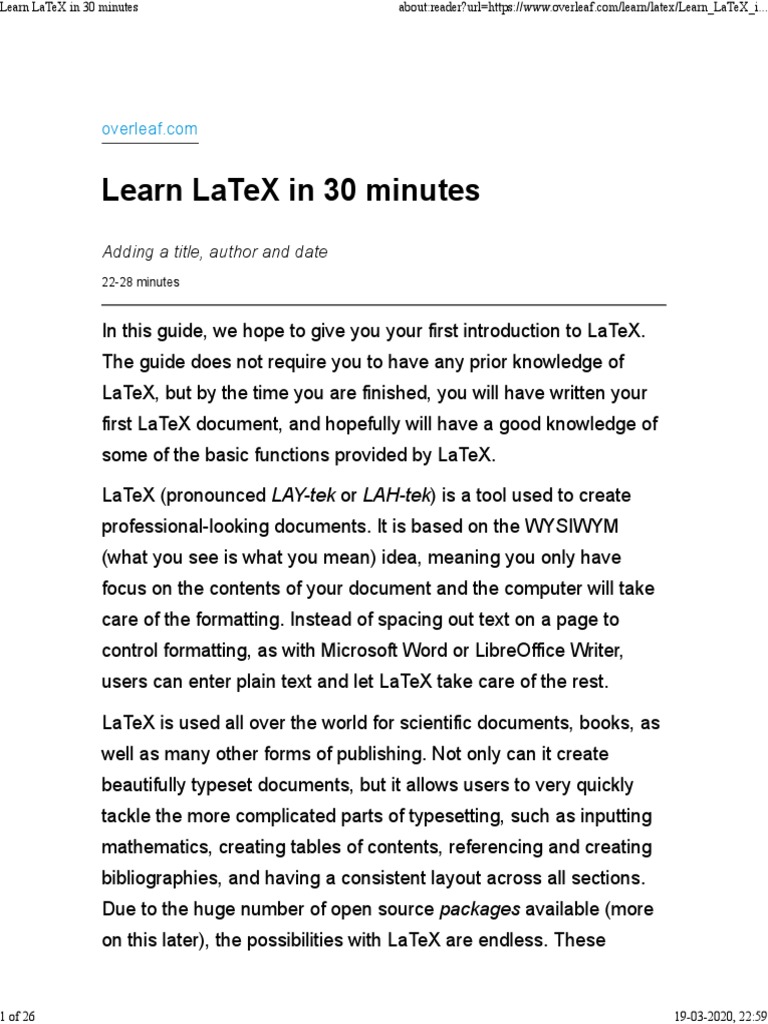 Learn LaTeX Basics in 30 Minutes | PDF | Paragraph | Written Communication