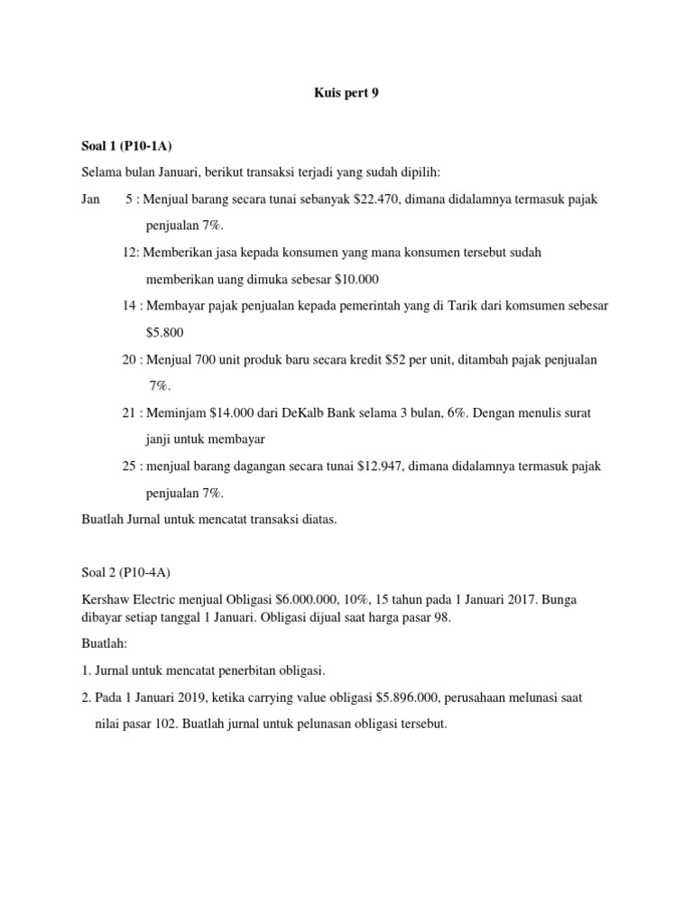 Kuis Liability PDF | PDF