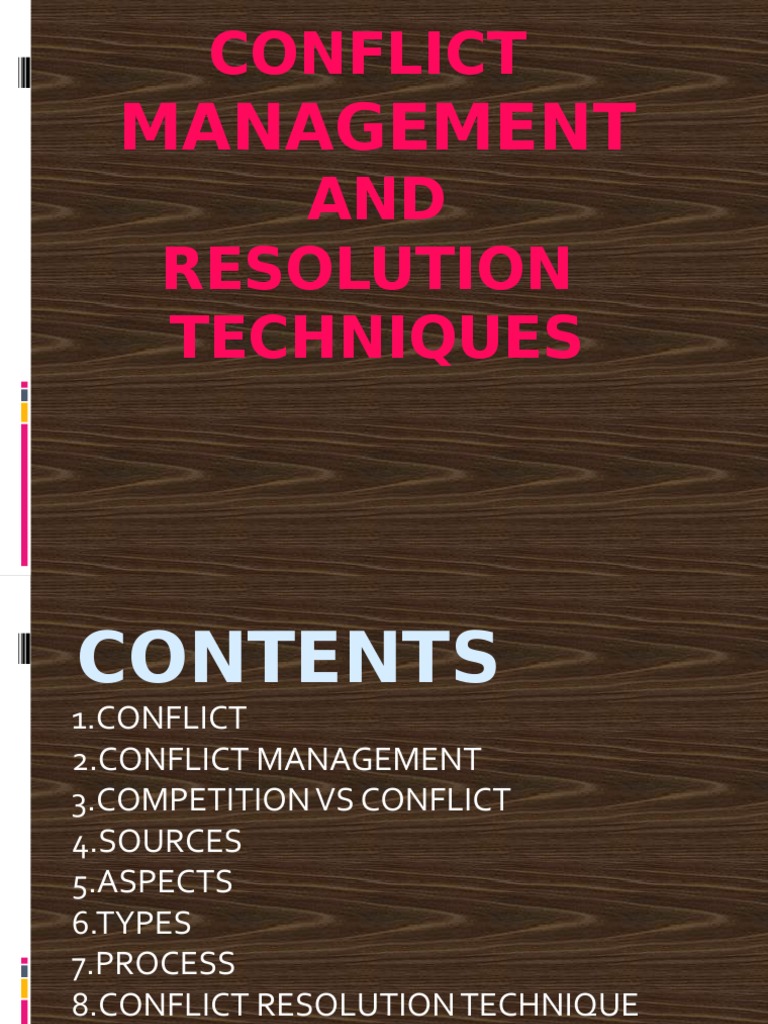 Management: Conflict AND Resolution Techniques | PDF | Mediation ...