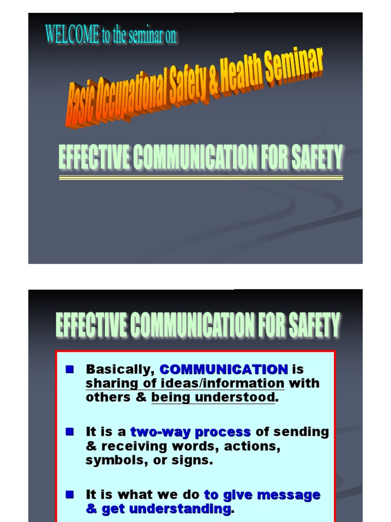 Effective Safety Communication | PDF | Communication | Information
