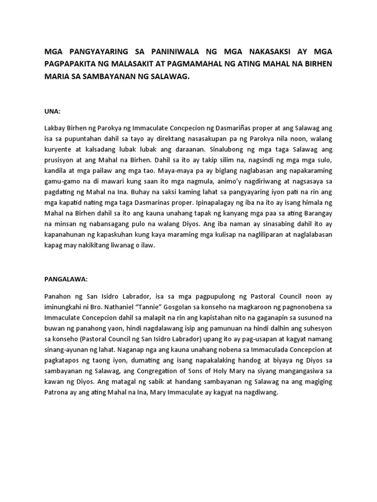 Himala NG Ating Mahal Na Ina | PDF