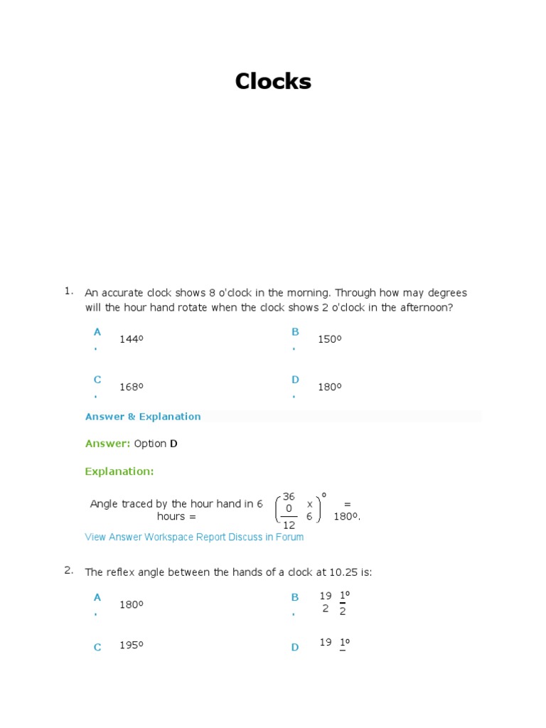 Clocks Problem Solutions | Download Free PDF | Spacetime | Horology