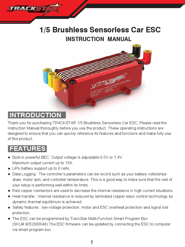 A Guide to Setup and Operation of the TrackStar 1/5 Brushless ...