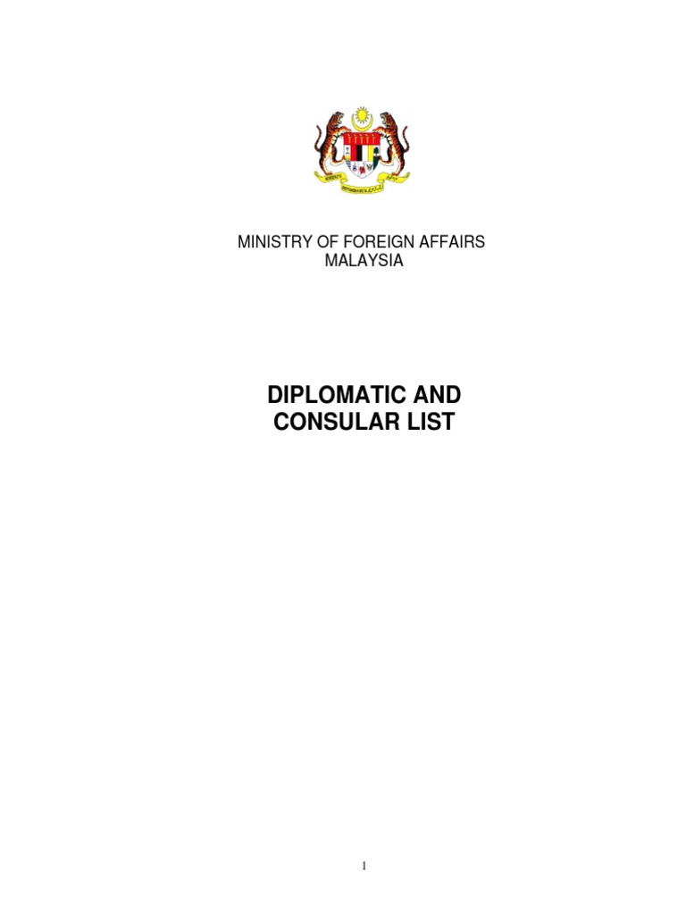 Diplomatic and Consular List PDF | PDF | Consul (Representative ...