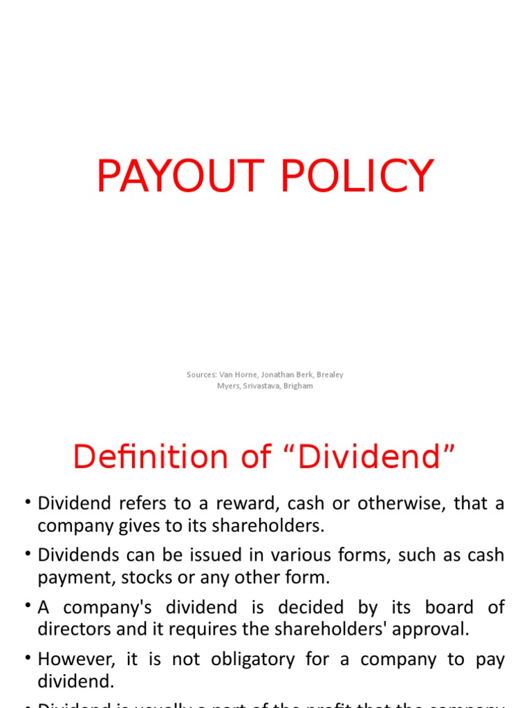Payout Policy Sessions | PDF | Share Repurchase | Dividend