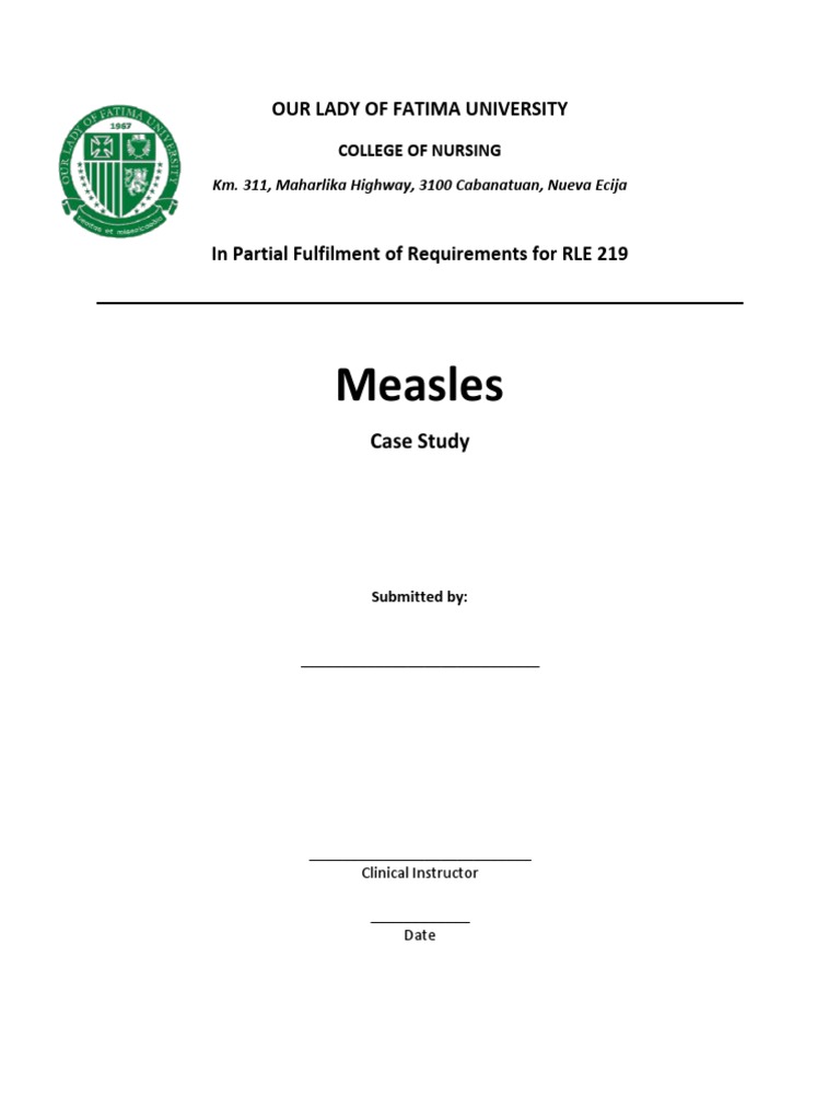 Sample Case Study MEASLES OLFU PDF | Download Free PDF | Respiratory ...