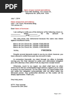 1 BP22 Demand Letter Notice of Dishonor - FORMAT | PDF | Law