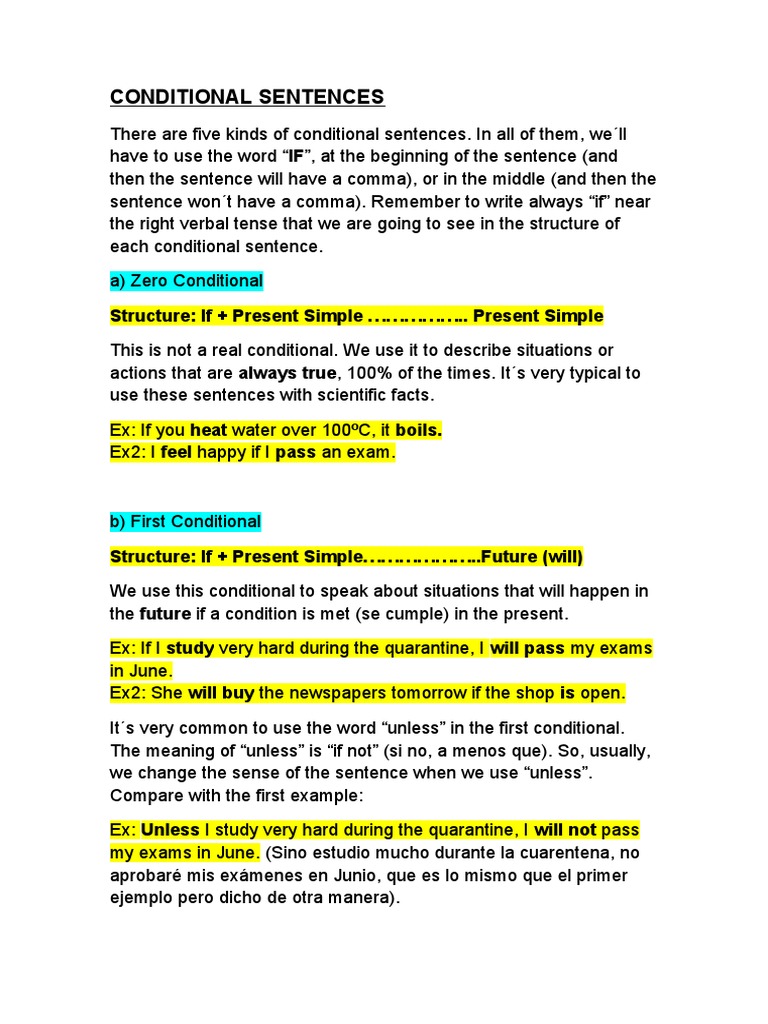 Conditional, Wish, Hope (Theory) | PDF | Sentence (Linguistics ...