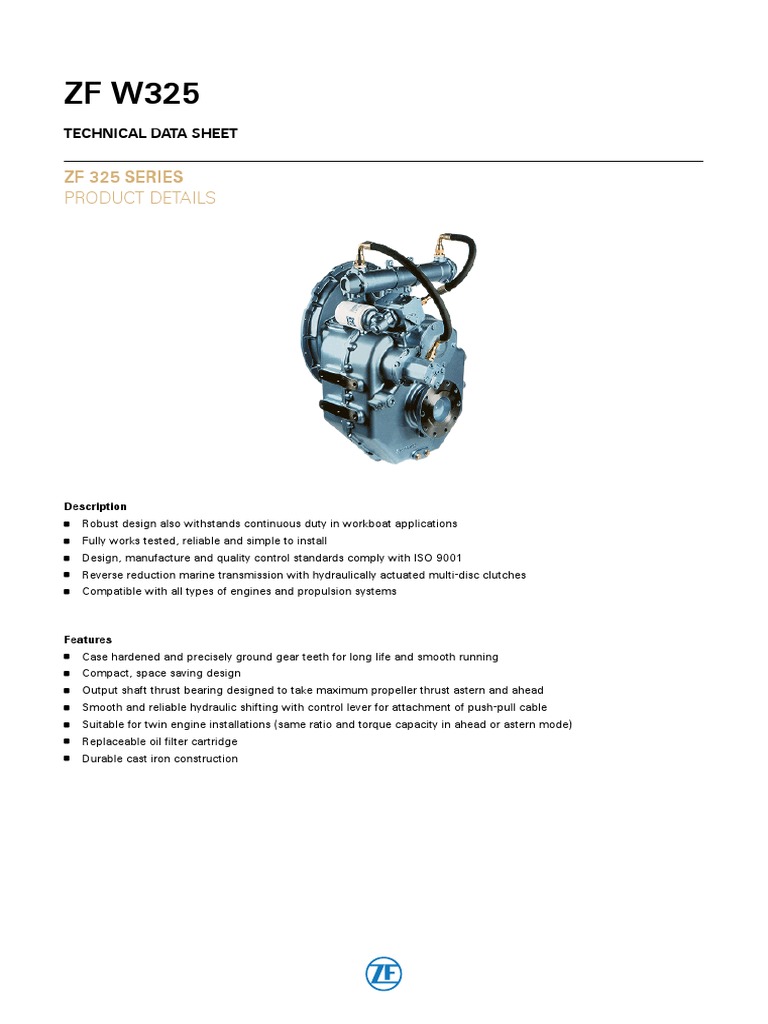 ZF 325 Series: Product Details | PDF | Horsepower | Transmission ...