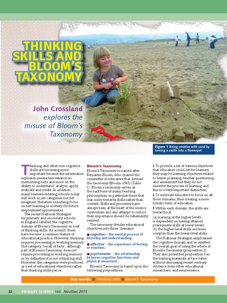 Thinking Skills and Bloom'S Taxonomy: John Crossland | PDF | Behavioral ...