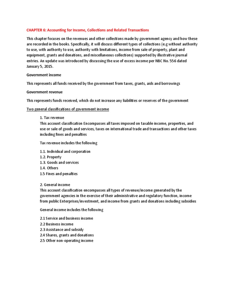 Chapter 6 Accounting For Income Collections and Related Transactions ...