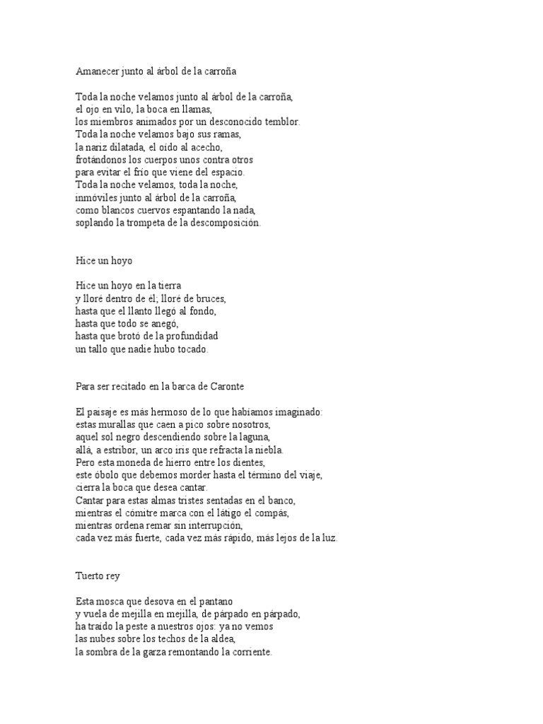 Horacio Castillo Poemas | PDF | Pollo | Naturaleza