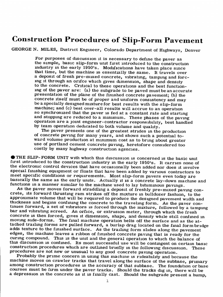 Construction Procedures of Slip-Form Pavement | PDF | Road Surface ...