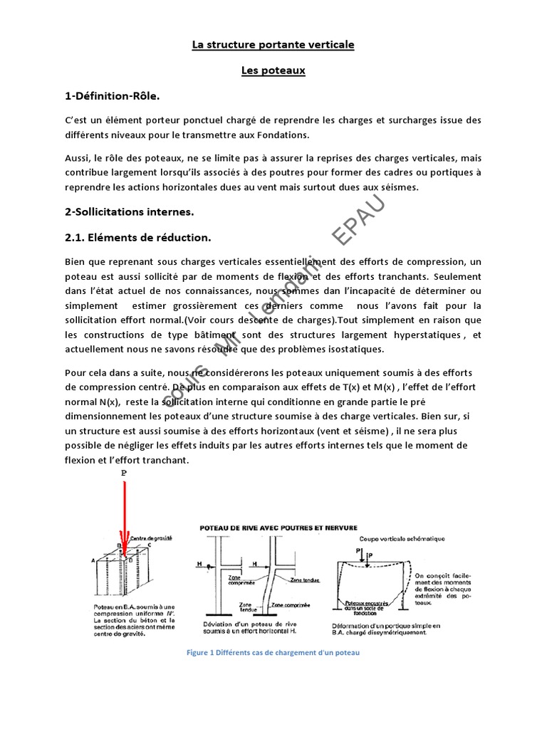 Poteaux en béton armé : conception et ferraillage | PDF | Flambage ...