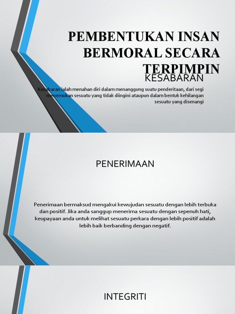 Pembentukan Insan Bermoral Secara Terpimpin | PDF