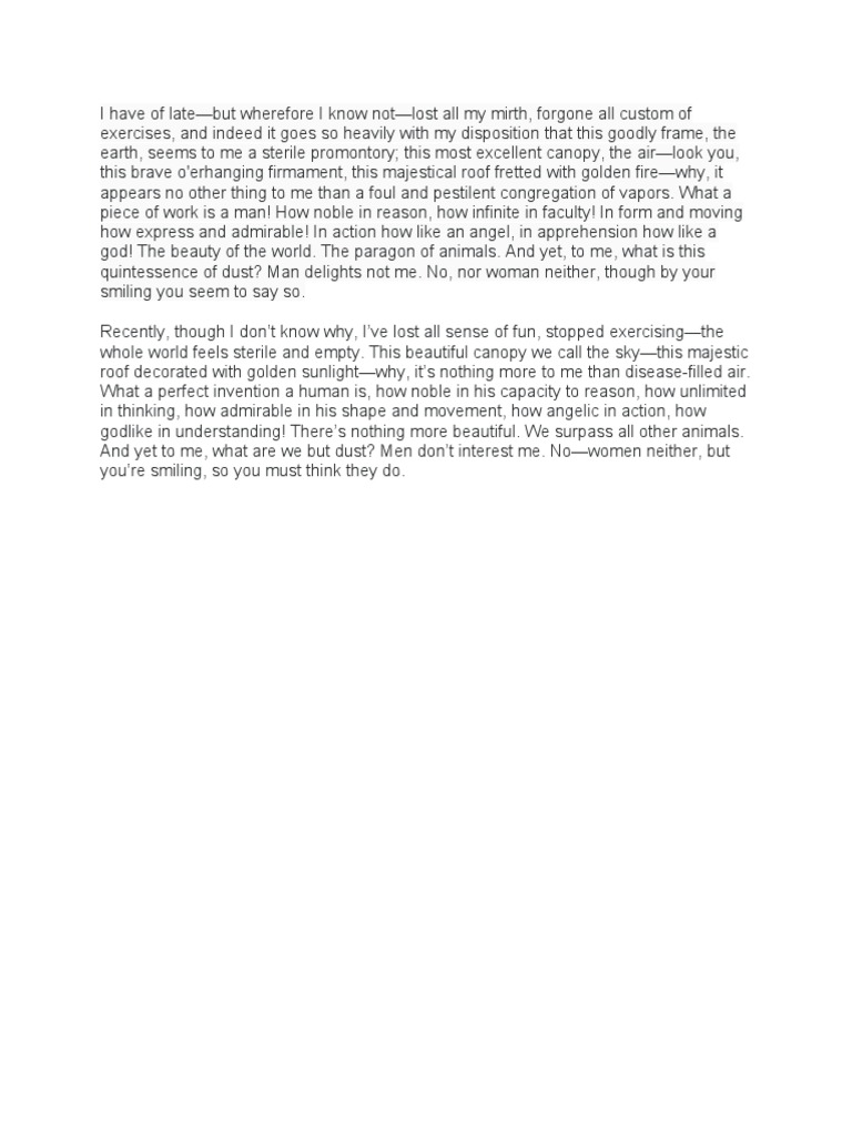 Hamlet 2.2 Monologue:translation | PDF