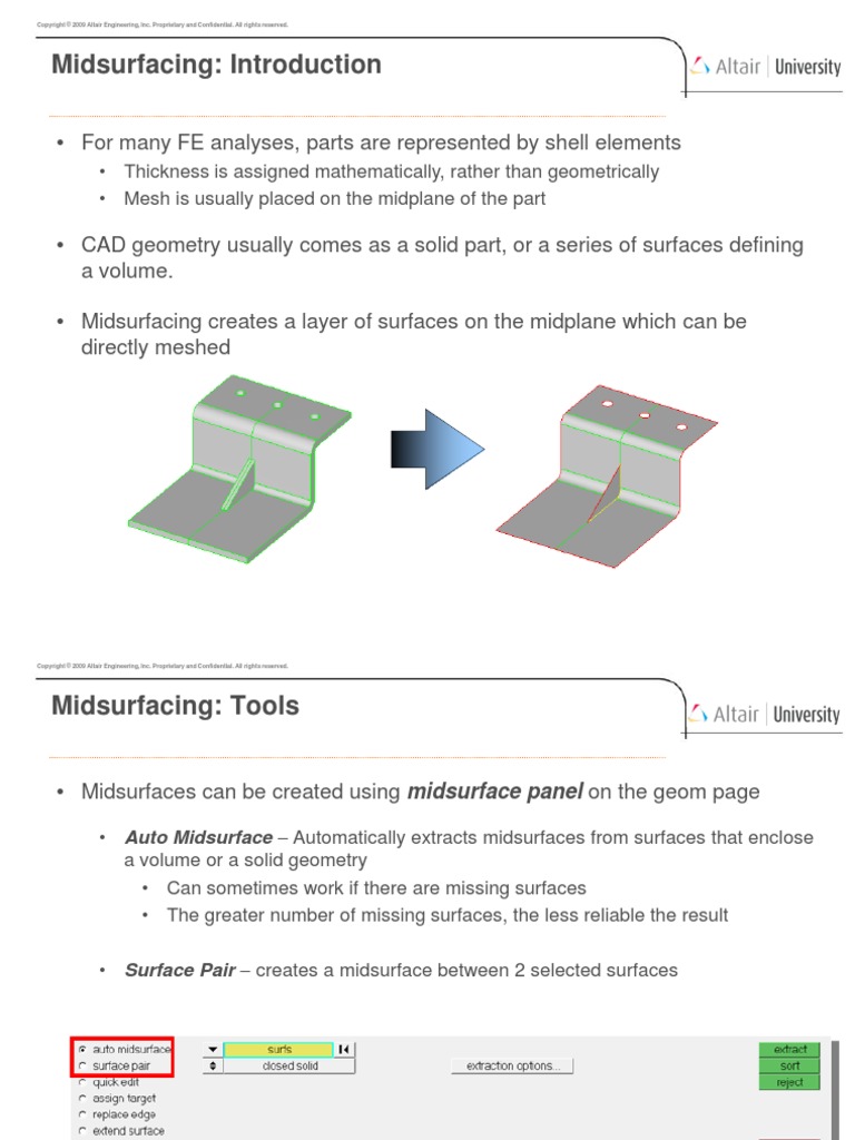 Midsurfacing: Introduction: - For Many FE Analyses, Parts Are ...