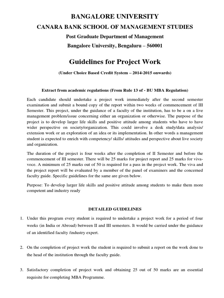 MBA Project Work Guidelines 2023 | PDF | Analytics | Predictive Analytics