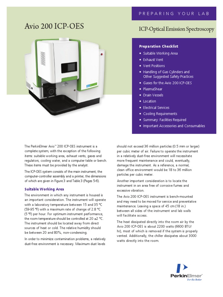 Avio 200 ICP-OES Preparing Your Lab (012782B - 01) | PDF | Gases | Argon