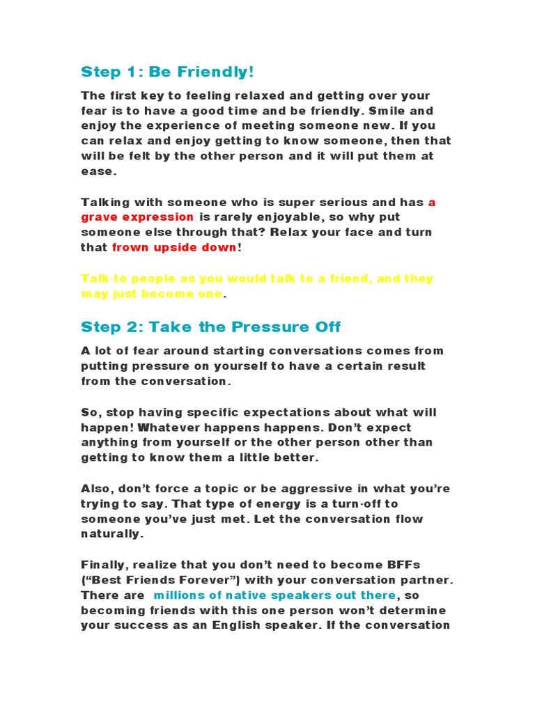 Tips On How To Open A Conversation | PDF | Conversation | Question