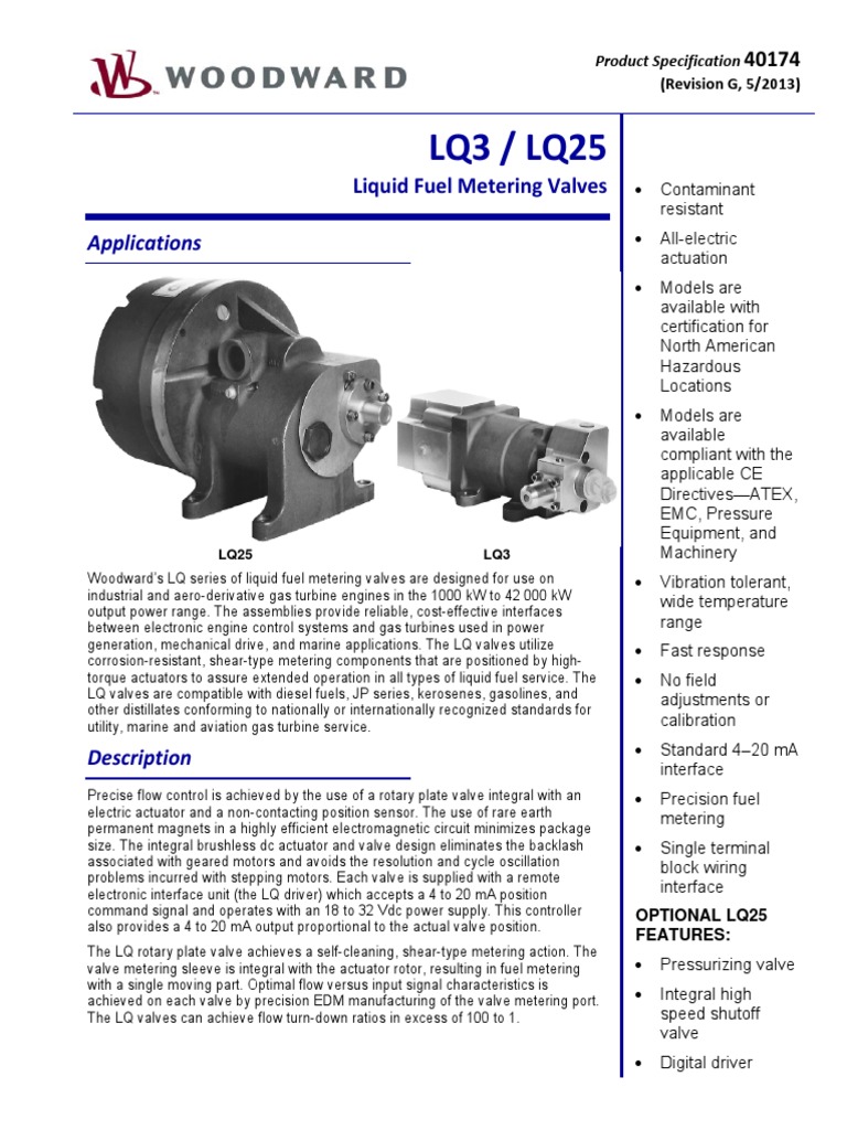 G-LQ Metering Valves | PDF | Valve | Diesel Fuel