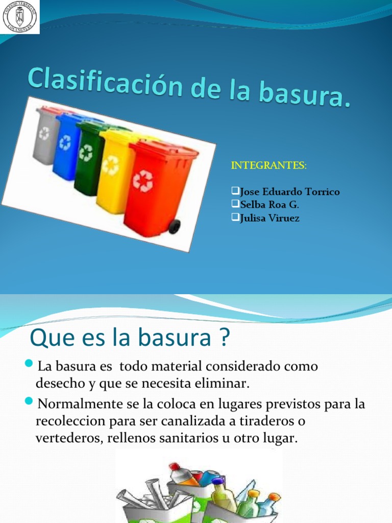 Clasificación de La Basura | PDF | Vertedero | Residuos