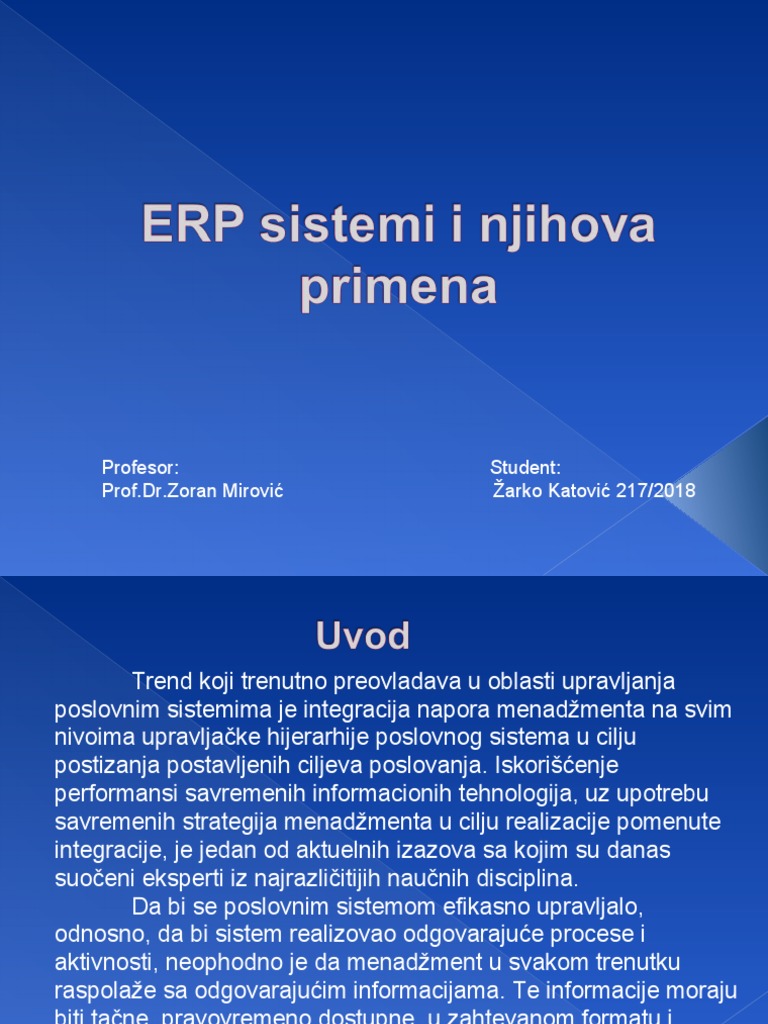 Diplomski Prezentacija - ERP | PDF
