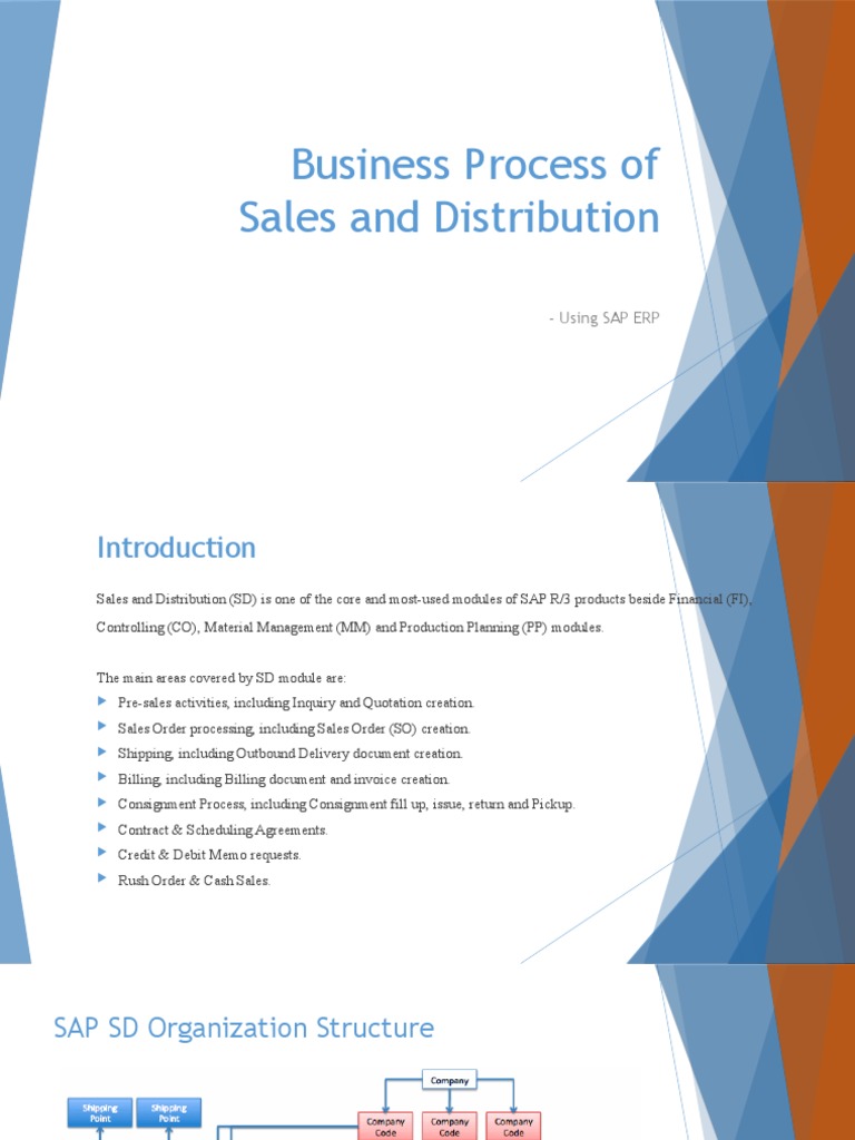 Business Process of Sales and Distribution | PDF