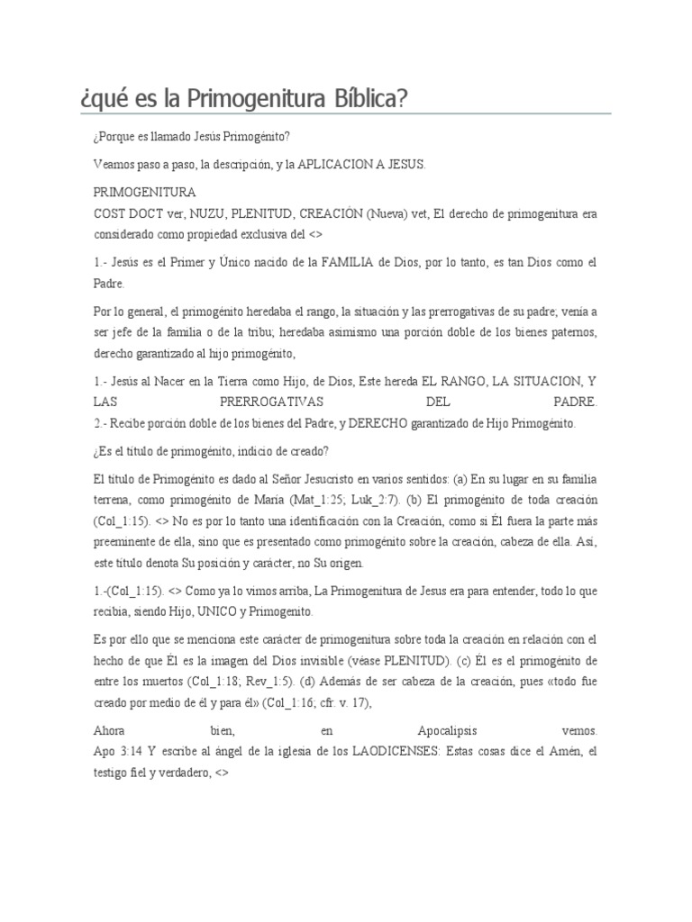 Qué Es La Primogenitura | PDF | Jacob | Isaac
